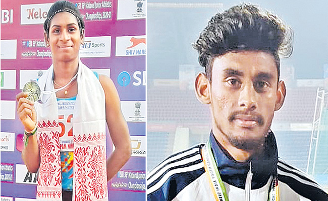 ఉత్తమ అథ్లెట్లు నందిని, యశ్వంత్‌ | Nandini Agasara And Yashwanth Kumar ...