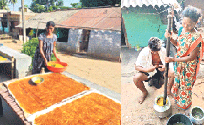 Mamidi Tandra Making In Kurupam Agency Villages - Sakshi