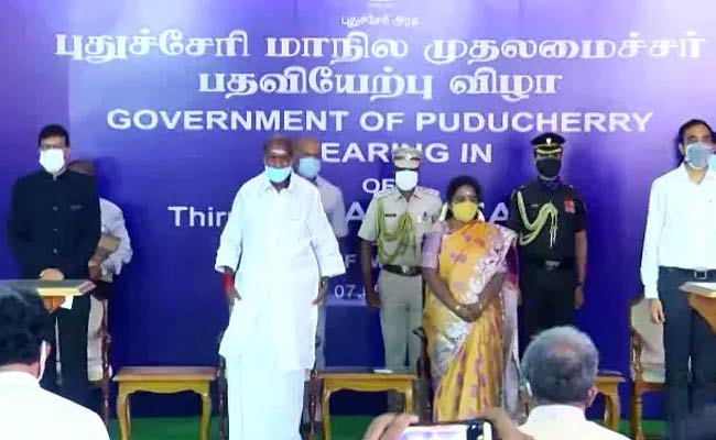 N Rangasamy Takes Oath As Puducherry Chief Minister - Sakshi