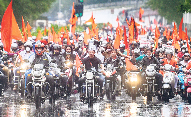 Maratha Group Holds Bike Rally In Mumbai Demanding Reservation For ...