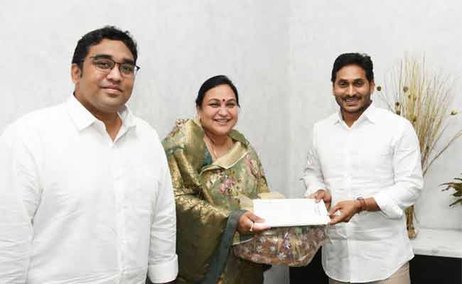 MLA Reddy Shanthi Invites YS Jagan For Her Daughter’s Wedding] - Sakshi