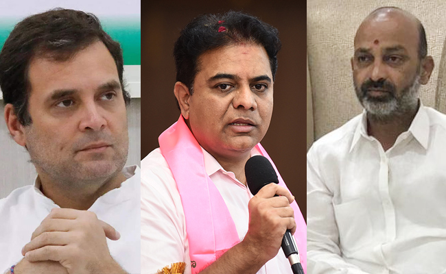 Telangana Minister KTR Slams Rahul Gandhi, Bandi Sanjay - Sakshi