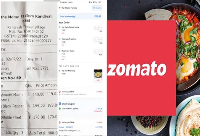 Difference Between Zomato And Direct Order Bill Shared By Customer, Pic ...