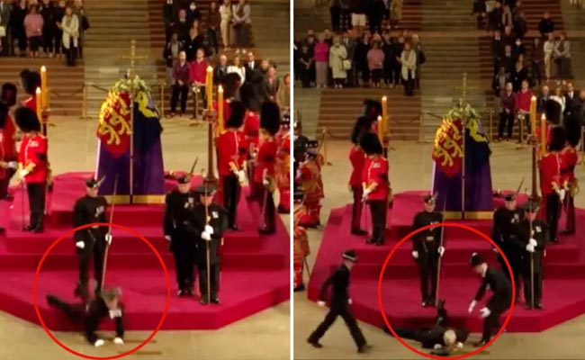 Royal Guard Collapses Near Queen Elizabeth Coffin, Video Goes Viral ...