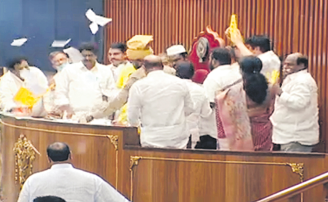 TDP MLAs Over Action In AP Assembly Sessions - Sakshi
