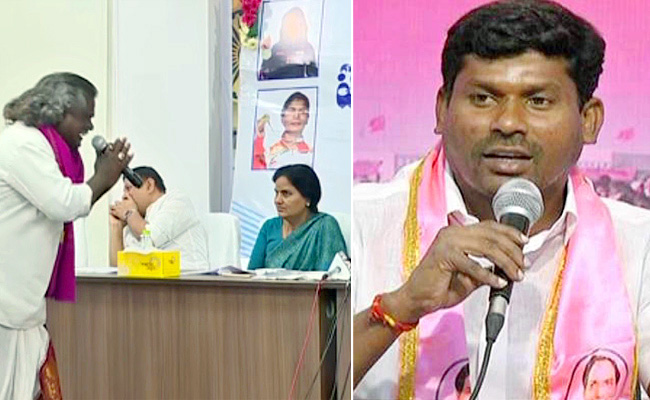 BRS MLA Guvvala Balaraju Dissatisfied Kinnera Mogulaiah House Site - Sakshi