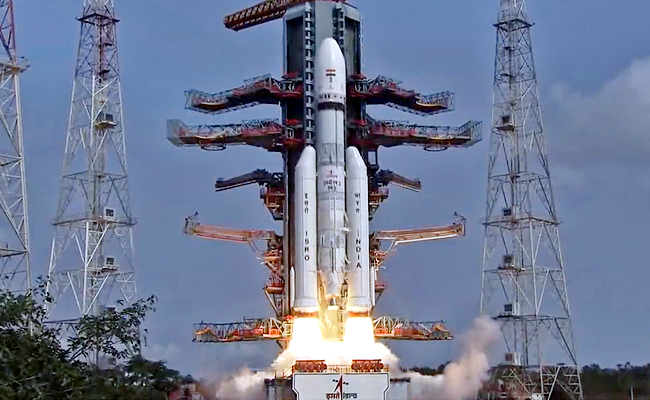 ISRO Launches India’s Largest LVM3 Rocket With 36 Satellites - Sakshi