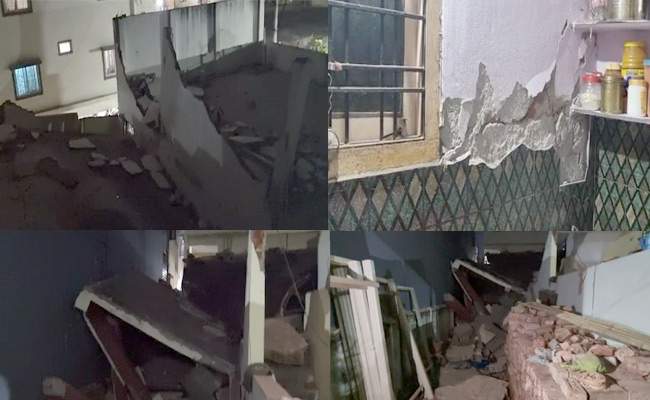 జీడిమెట్లలో కుప్పకూలిన పురాతన భవనం | Collapsed Ancient Building In ...