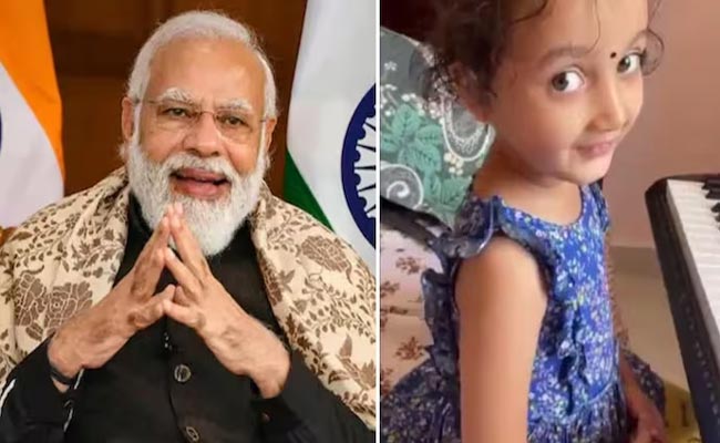 PM Modi shares delightful video of little girl playing piano - Sakshi