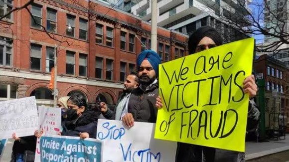 Deportation Fears: Indian Students Protest In Canada - Sakshi