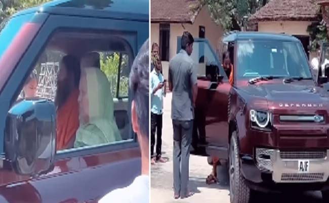 Baba Ramdev Seen Driving Land Rover Defender 130; Video Goes Viral - Sakshi