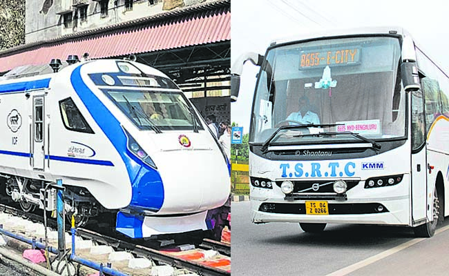 వందేభారత్‌ X గరుడ ప్లస్‌! | Competition betweenRailway and RTC in ...