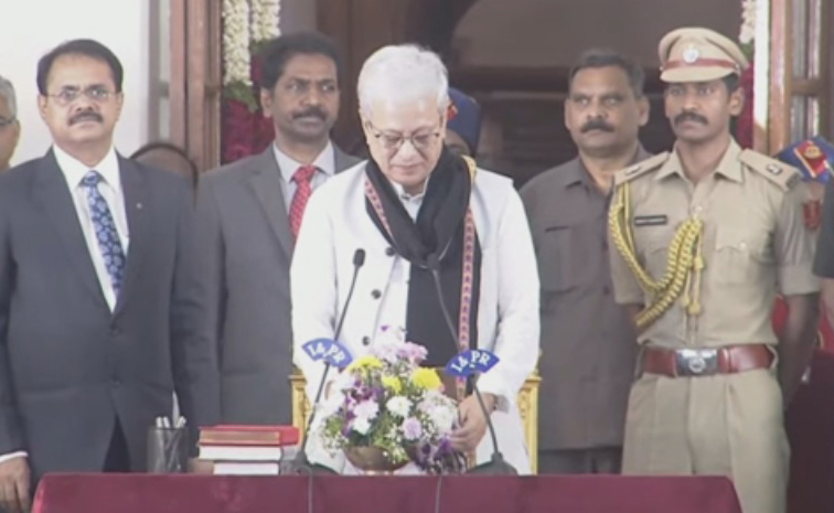 తెలంగాణ గవర్నర్‌గా జిష్ణుదేవ్‌ ప్రమాణ స్వీకారం | Jishnu Dev Verma Sworn ...