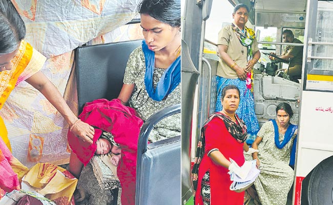 Hyderabad: ఆర్టీసీ బస్సులో పురుడు పోశారు.. | Woman Gives Birth To Baby ...