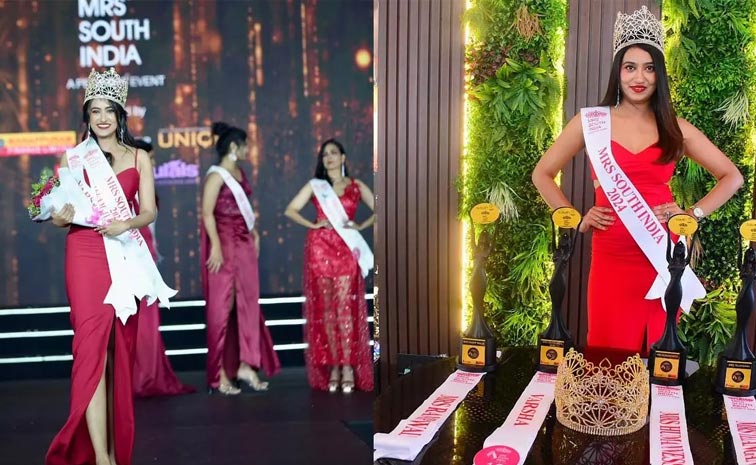 మిసెస్‌ సౌత్‌ ఇండియా వర్షారెడ్డి | Varsha Reddy Crowned Mrs South India ...