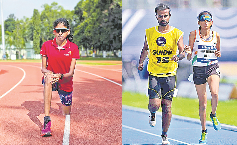 Rakshitha: కాళ్లే కళ్లయ్యి.. | Athlete Rakshitha Raju Visually Impaired ...