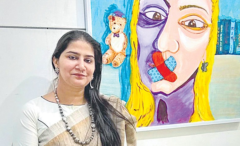 మనసులో కుంచె ముంచి.. | Shweta Rao Garg abstract acrulic artist success ...