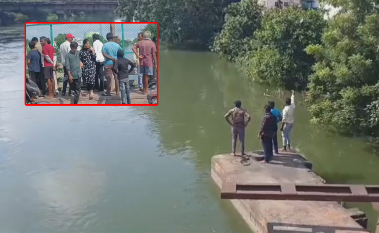 విషాదం.. ఇద్దరు పిల్లలతో సహా స్క్రూ బ్రిడ్జిలో దూకిన తల్లి | Tragedy At Vijayawada Screw Bridge ...