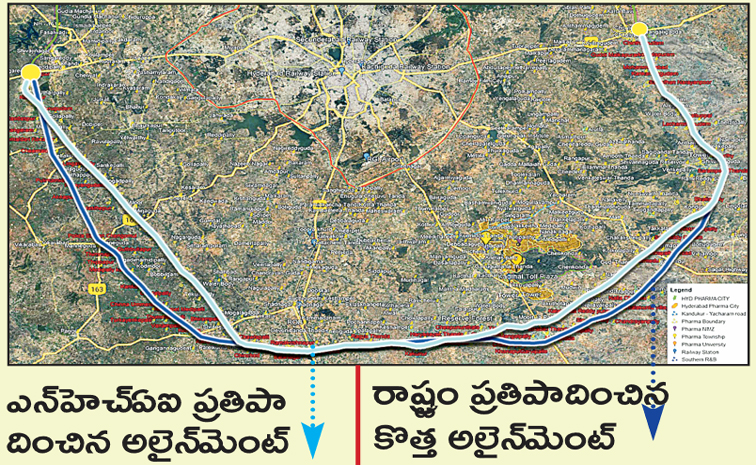 ఆర్‌ఆర్‌ఆర్‌ దక్షిణ భాగం194 కి.మీ! | Regional ring road alignment is ...
