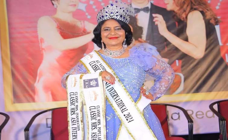 ఆరు పదులకు అందాల కిరీటం | Dr Vijaya Sarada Reddy Crowned Bangkok ...