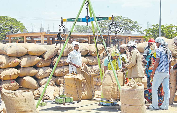 యాసంగి ధాన్యం కొనుగోళ్లు షురూ! | Grain procurement through procurement ...