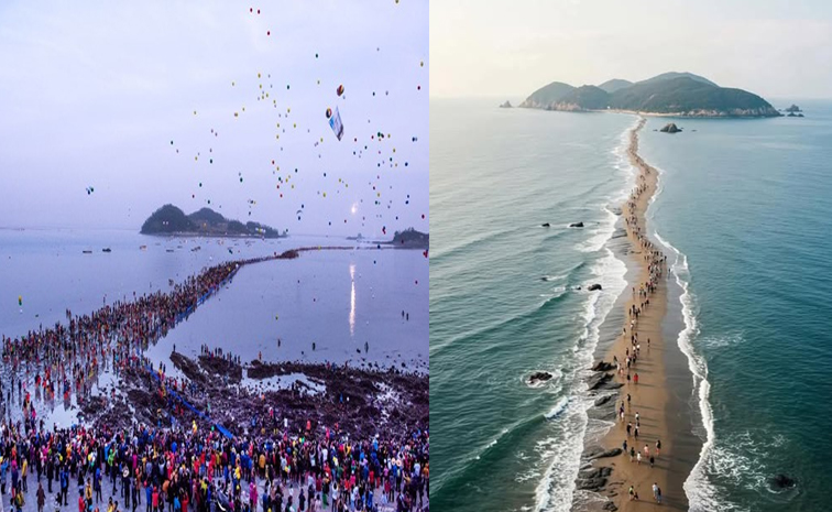 గంట సేపు సముద్రం చీలుతుంది | South Korea Miracle Jindo Sea Will Split ...