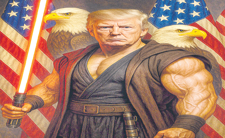 ఈసారి ‘జెడి’ ట్రంప్‌! | White House Shares AI Image Of Trump As ...
