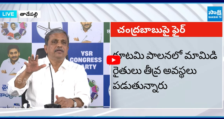 రైతుల సమస్యలను ప్రభుత్వం పట్టించుకోవడం లేదు | Sajjala Ramakrishna Reddy Counter to Chandrababu ...