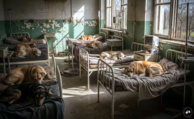సర్కారు ఆసుపత్రి బెడ్లపై శునకాల విలాసం | Dogs Seen Resting On ...