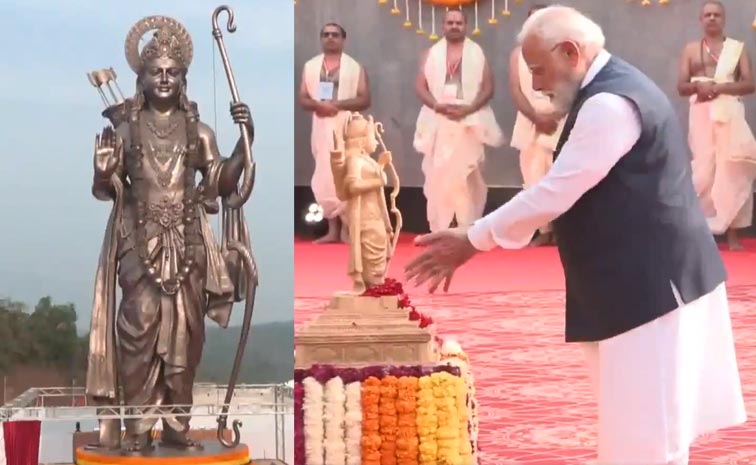 ప్రపంచంలోనే ఎత్తైన రాముడి విగ్రహం ఆవిష్కరణ | PM Modi Unveils World ...