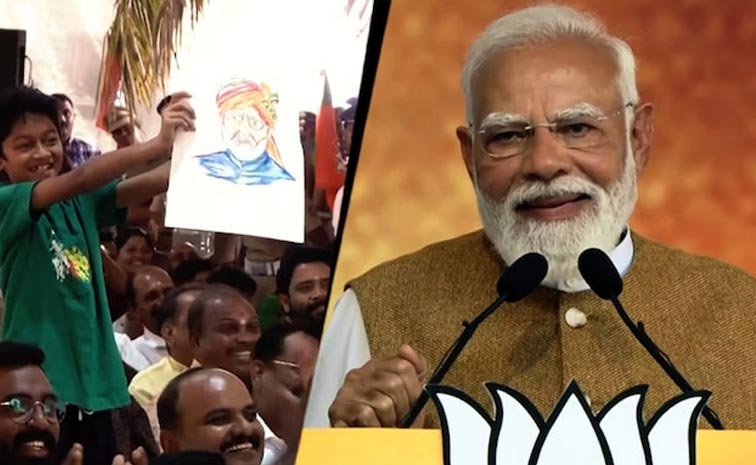 వీడియో: చిన్నోడా.. అలసిపోయి ఉంటావ్‌! | PM Modi Kerala Meeting Boy Video ...