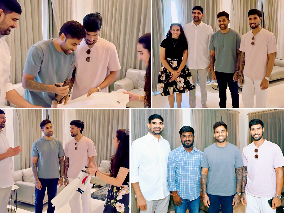 క్రికెటర్లు సూర్యకుమార్ యాదవ్, తిలక్ వర్మలతో బీఆర్ఎస్ ఎమ్మెల్యే ...